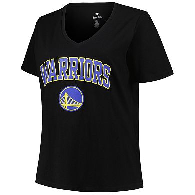 Women's Profile Black Golden State Warriors Plus Size Arch Over Logo V ...