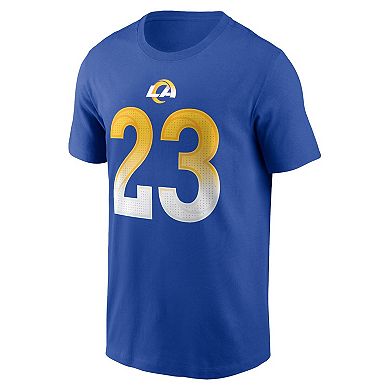 Men's Nike Kyren Williams Royal Los Angeles Rams Player Name & Number T ...