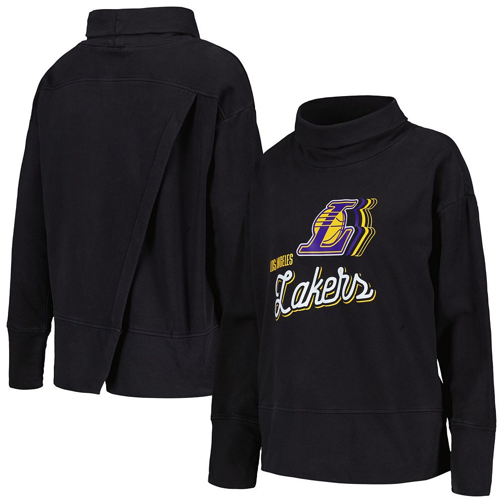 Women's Levelwear Black Los Angeles Lakers Sunset Pullover Sweatshirt