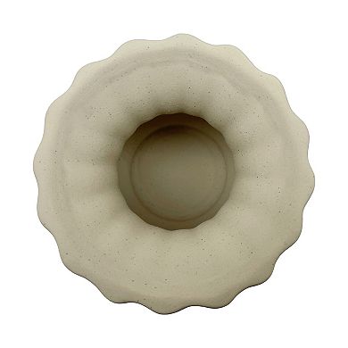 Everyday Decor Ruffled Ceramic Decorative Vase Table Decor