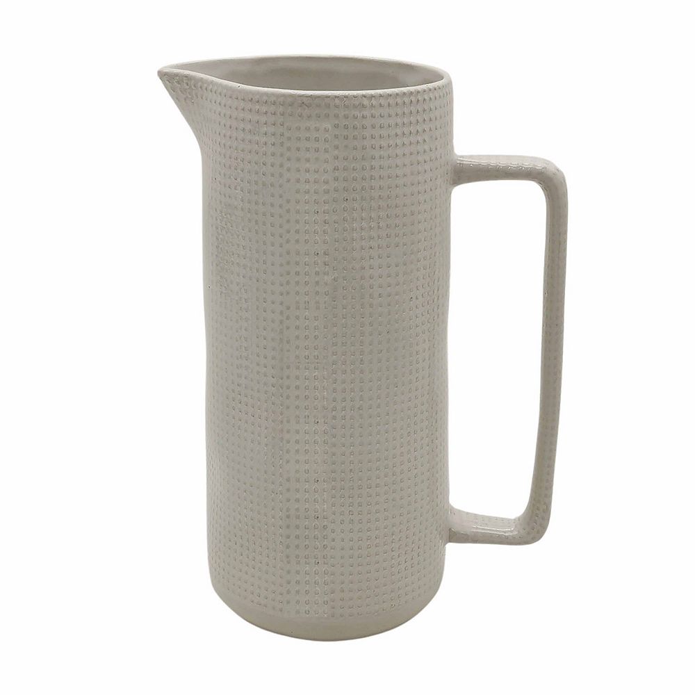 Everyday Decor Distressed Glazed Decorative Pitcher Table Decor