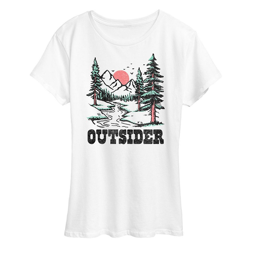 Women's Outsider Trees Mountains Graphic Tee