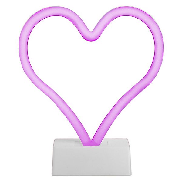 Everyday Decor Neon Glow LED Heart Lighting Table Decor