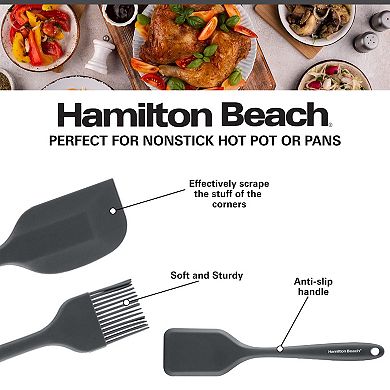 Hamilton Beach Silicone Baking 4pc Tool Set With Turner, Spoon, Spatula ...