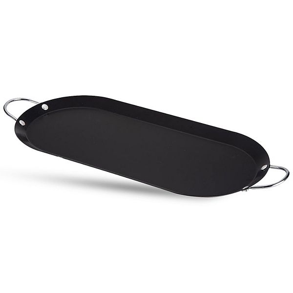 Alpine Cuisine Nonstick Oval Comal 17.5x8-inch, Black Carbon Steel ...