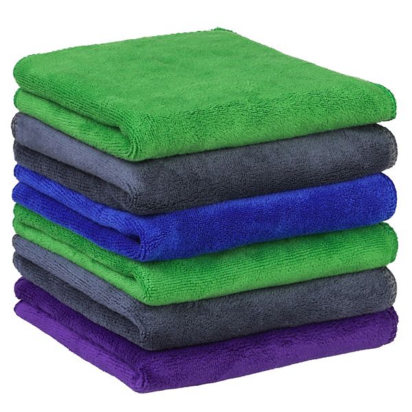 Dishwashing Cleaning Microfiber Thick Absorbent Kitchen Towels 6 Pcs 12 ...