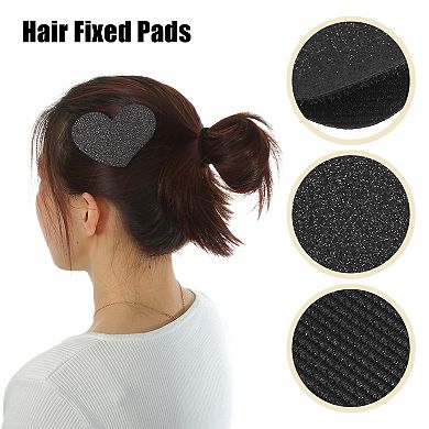 2 Pcs Hair Fixed Pads Heart Shape Magic Paste Fringe Hair Bang Patch Black