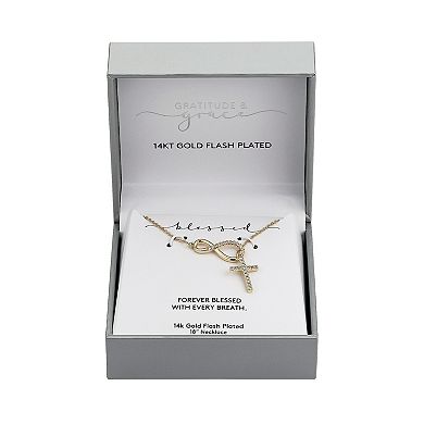 Gratitude & Grace 14k Gold Plated Cubic Zirconia Infinity Symbol ...