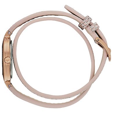 Bulova Women's Rhapsody Rose Gold Two-Tone Stainless Steel Rose Leather ...