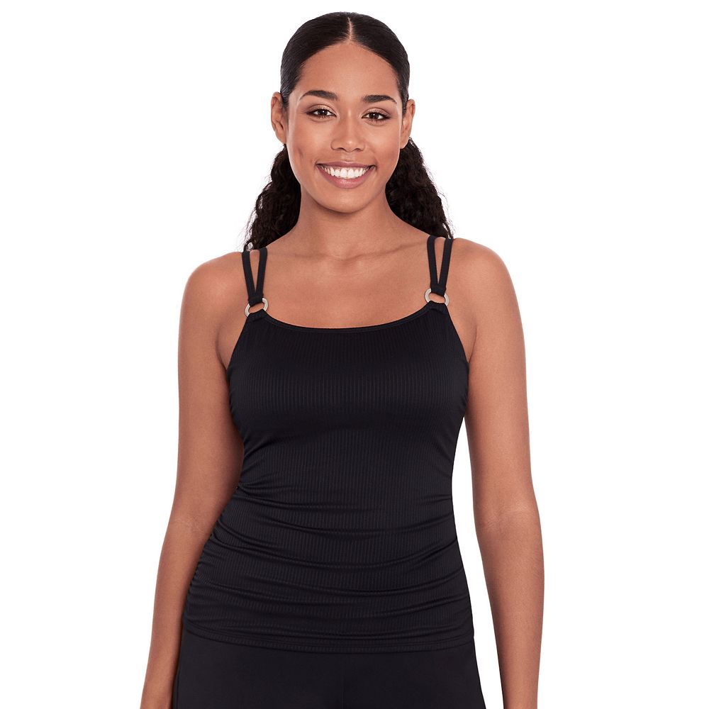 Women's Bal Harbour UPF 50+ Ribbed O-Ring Tankini Swim Top