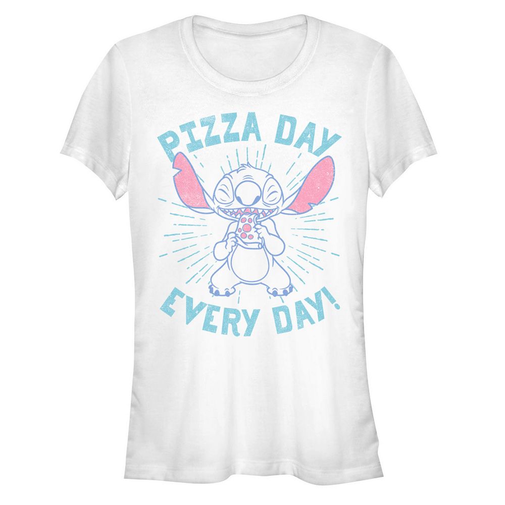 Disney's Lilo & Stitch Pizza Day Every Day Stitch Juniors' Graphic Tee