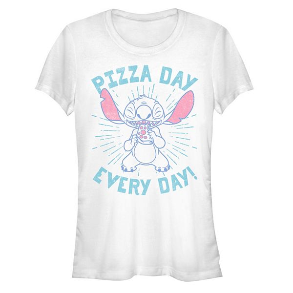 Disney's Lilo & Stitch Pizza Day Every Day Stitch Juniors' Graphic Tee