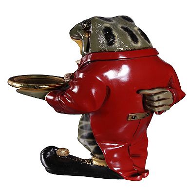 Frog Butler Statue Novelty Decor