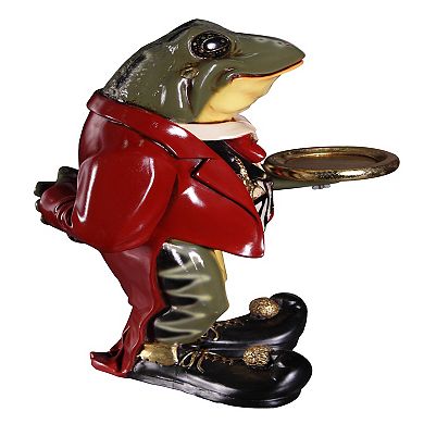 Frog Butler Statue Novelty Decor