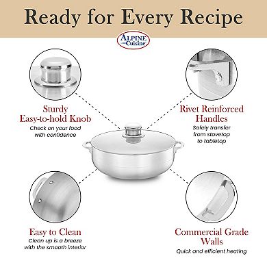 Alpine Cuisine 3qt Alum Caldero Stock Pot With Glass Lid, Perfect For ...