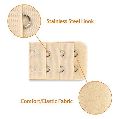 Woman Lady 3 Rows 2 Hooks Bra Extension Strap Extender Assorted Color 5pcs