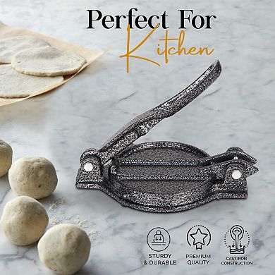 Alpine Cuisine Cast Iron Gordita Press 5 Inch, Roti & Corn Press ...