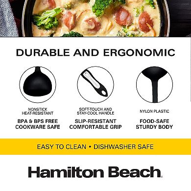 Hamilton Beach Plastic Ladle Spoon For Cooking , Non-slip Solid Long ...