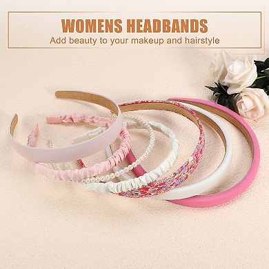 7pcs Fashion Headbands Set Pearl Hair Accessories For Women Party Colorful
