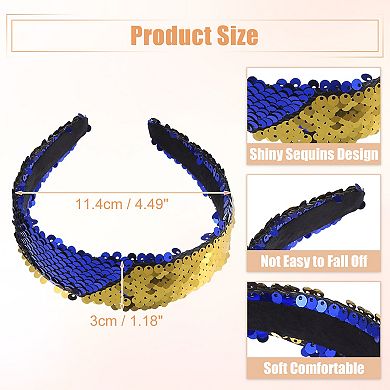 Sequin Headband Sparkle Headbands Shiny Elastic Fashion Headbands Blue ...