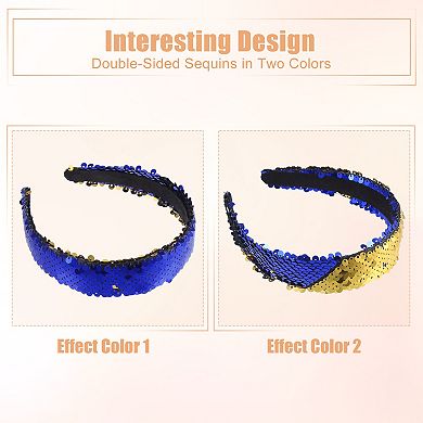 Sequin Headband Sparkle Headbands Shiny Elastic Fashion Headbands Blue ...