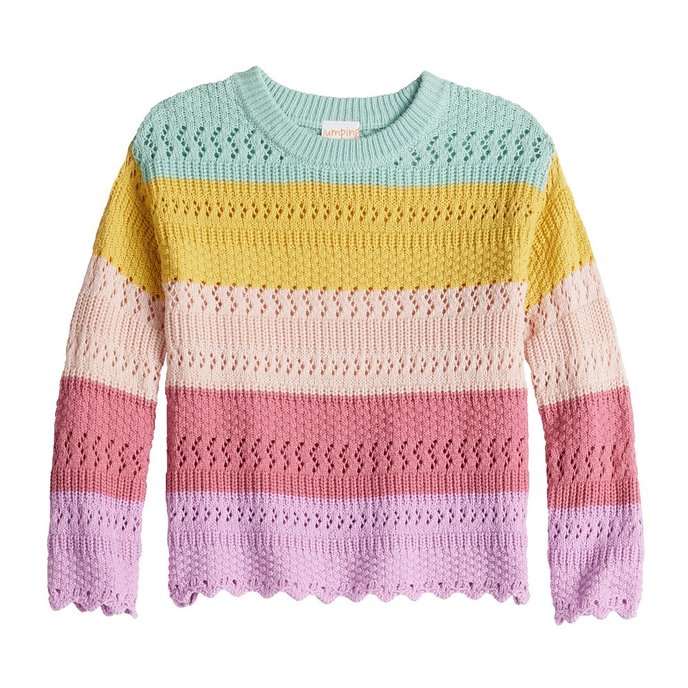 Girls 4-12 Jumping Beans® Mixed Stitch Pullover Sweater