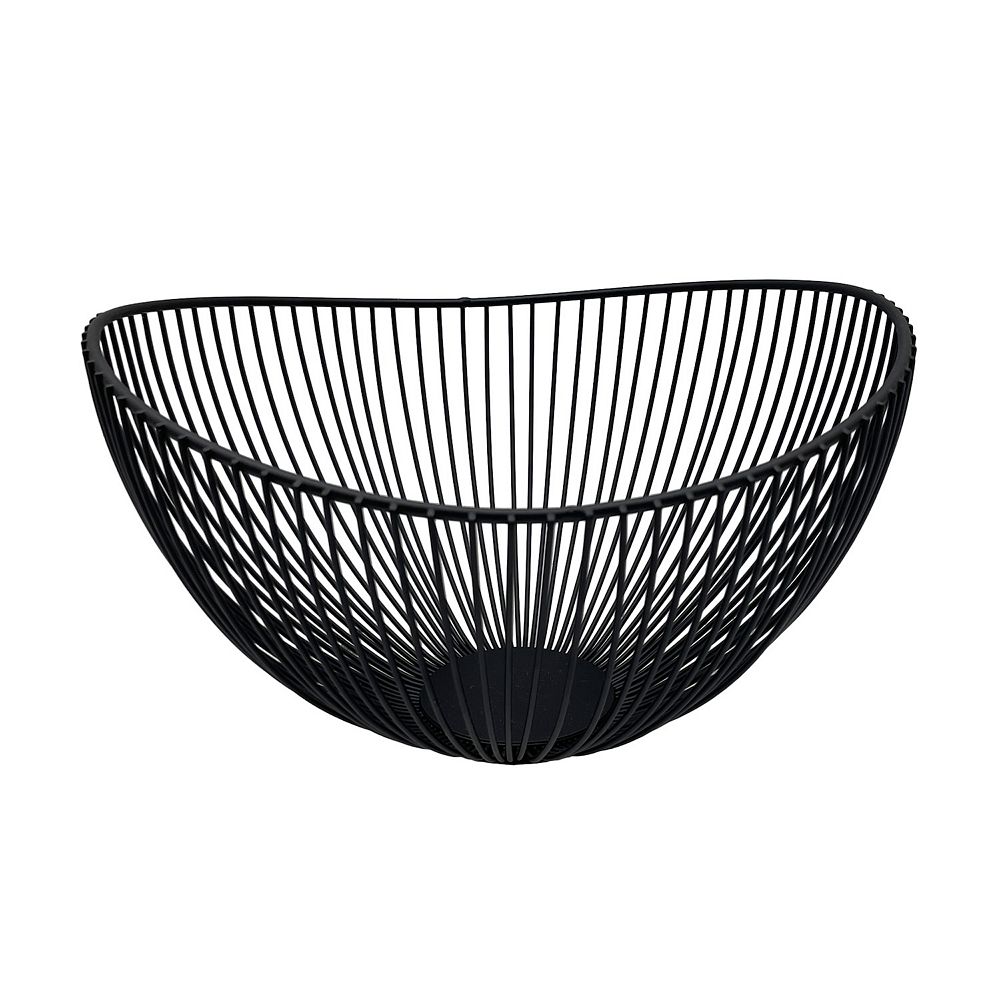 Everyday Decor Black Metal Wire Bowl Table Decoration