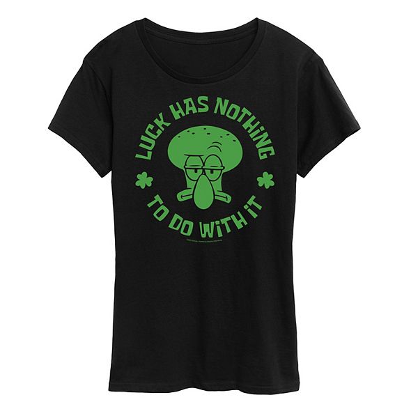 Womens Spongebob Squarepants Squidward Luck Graphic Tee