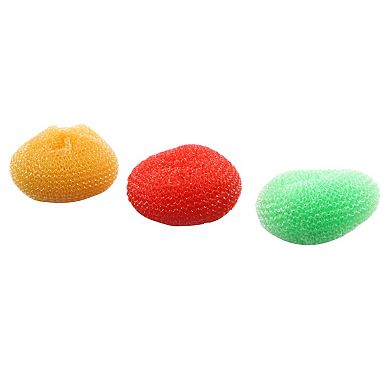 Kitchen Pot Bowl Ball Mesh Scouring Cleaning Washing Scrubber Tricolor 6pcs