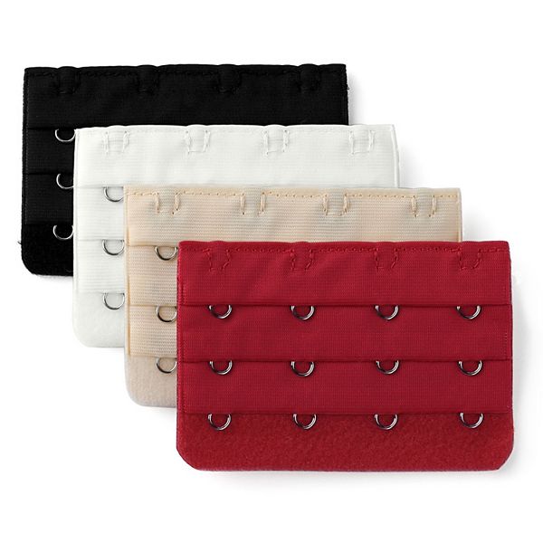Bra Extensions Elastic Bra Extenders 3 Rows 4 Hooks, 4 Pcs