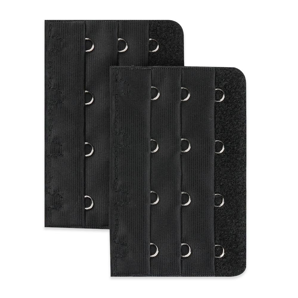 Lady 3 Rows 4 Hooks Brassiere Bra Underwear Extension Strap Extender 2pcs