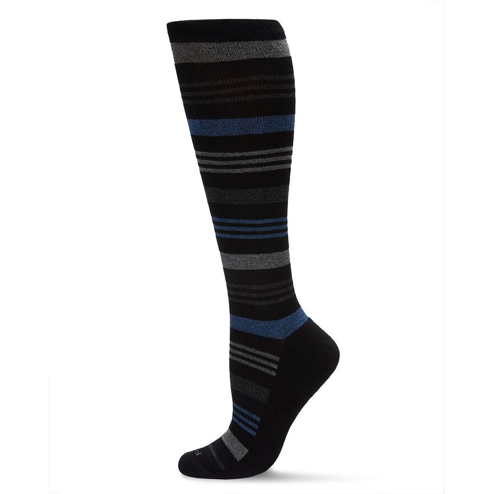 Women's Black Multi Striped Cotton Blend 15-20mmhg Graduated ...