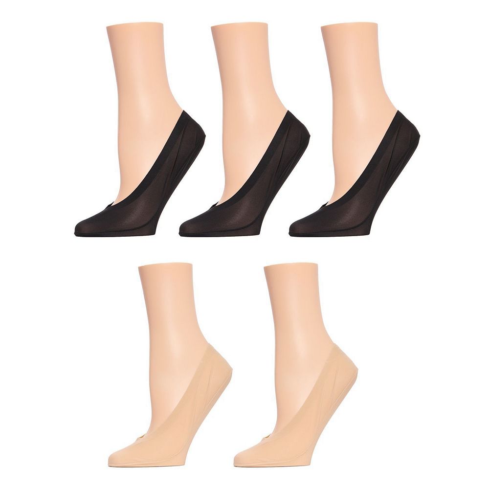 Cotton Blend Fine Edge Shoe Sock Liner 5-Pack