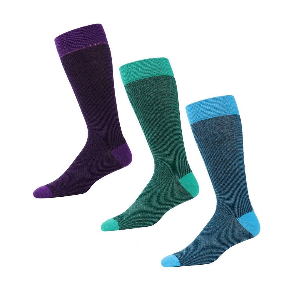 Men's Textured Tip Cotton Blend Crew Sock 3 Pack