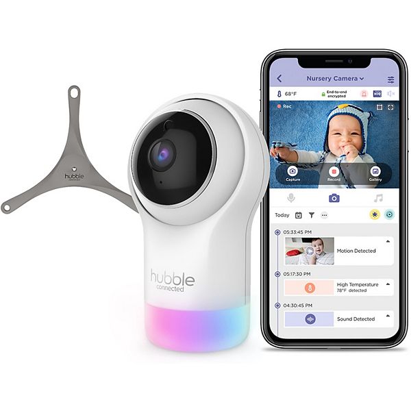 Hubble Connected Nursery Pal Glow Deluxe Baby Monitor with Hubble Grip