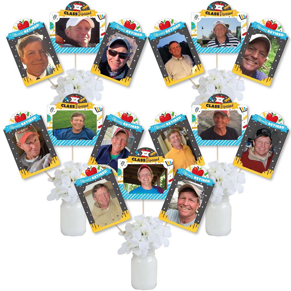 Big Dot Of Happiness Teacher Retirement Picture Centerpiece Sticks ...