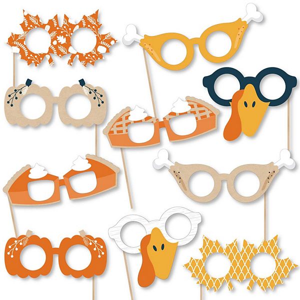 Big Dot Of Happiness Happy Thanksgiving Glasses Paper Fall Harvest ...