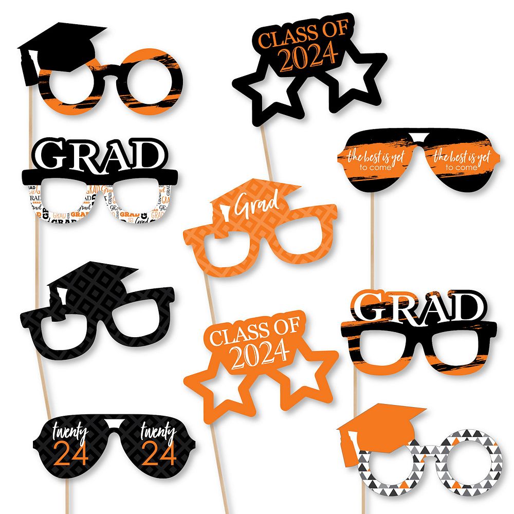 Big Dot Of Happiness Orange Grad Glasses - Best Is Yet To Come 2024 ...