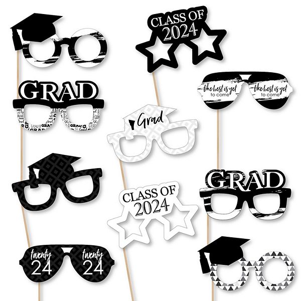 Big Dot Of Happiness Black/white Grad Glasses Best Is Yet To Come 2026 ...