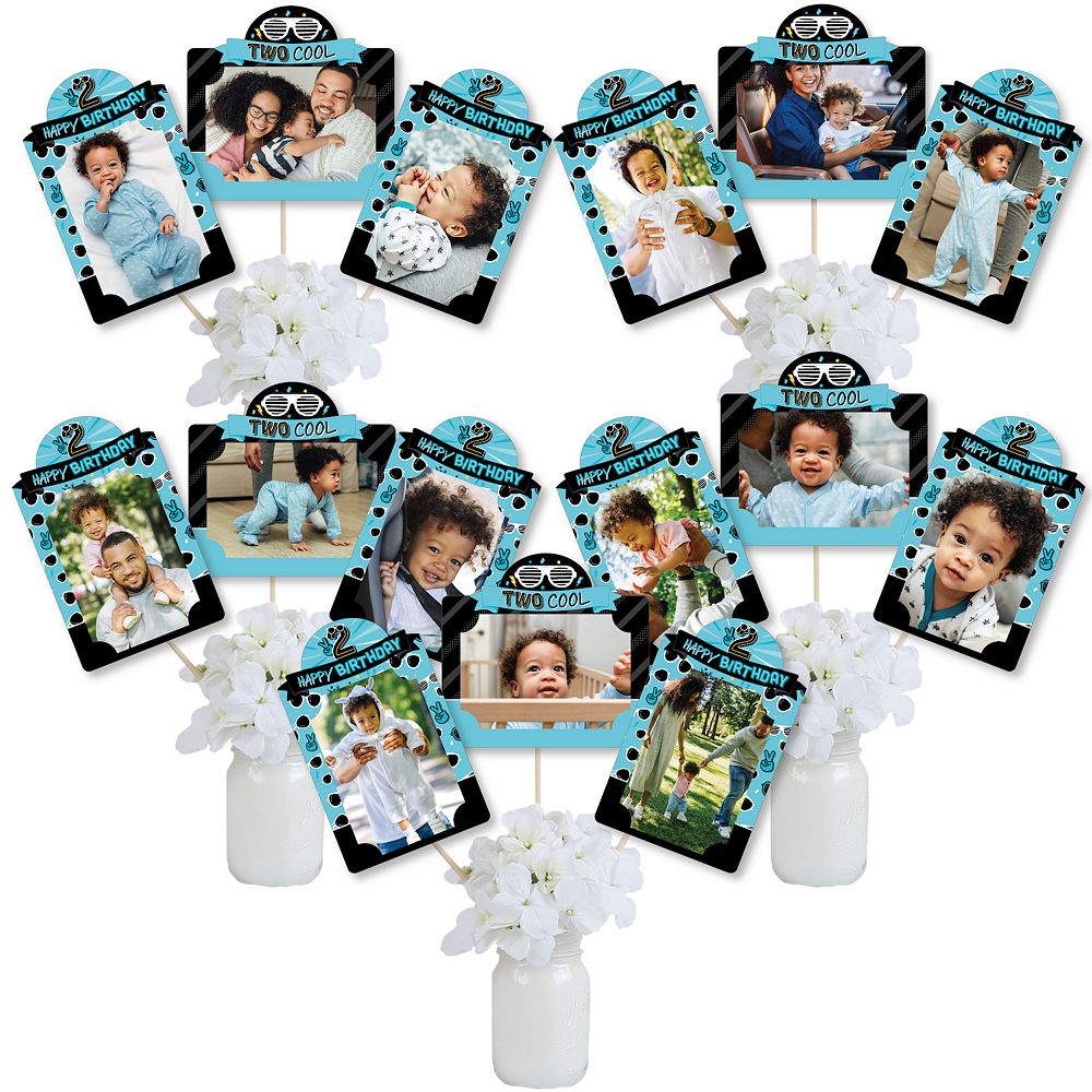 Big Dot Of Happiness Two Cool - Boy - Blue Picture Centerpiece - Photo ...