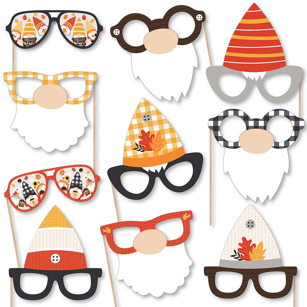 Big Dot Of Happiness Fall Gnomes Glasses - Paper Autumn Harvest Photo ...