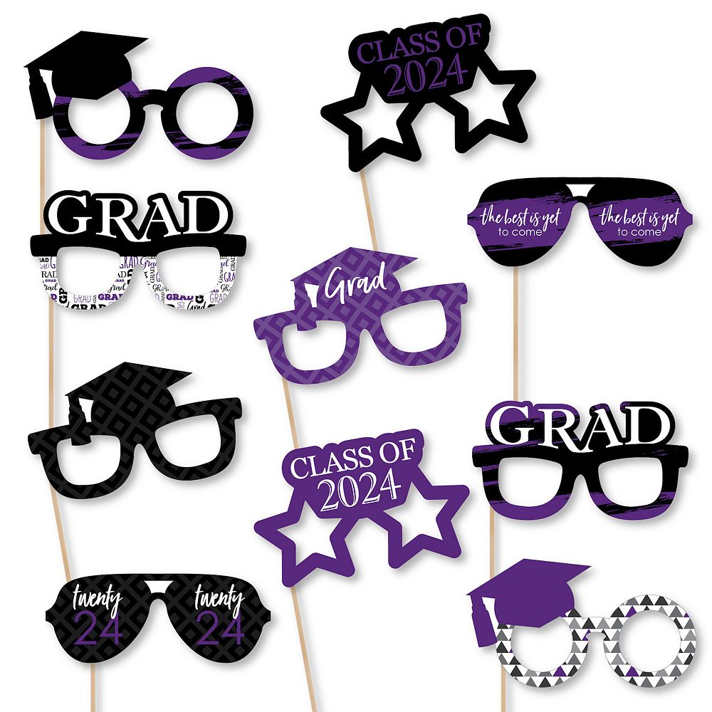 Big Dot Of Happiness Purple Grad Glasses - Best Is Yet To Come 2024 ...