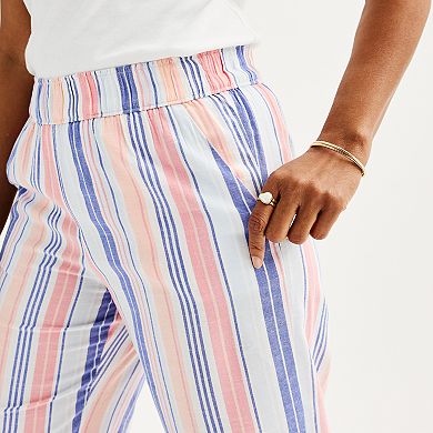 Women's Croft & Barrow® Striped Wide Leg Cropped Pants