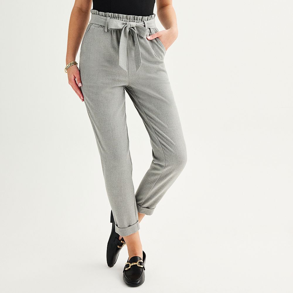 Juniors' SO® Paperbag Tapered Pants