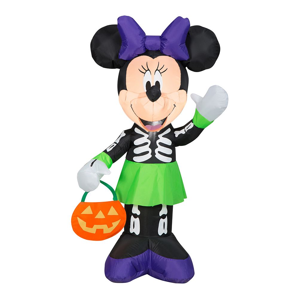 Disney's Minnie Mouse in Skeleton Costume Halloween Inflatable Outdoor ...