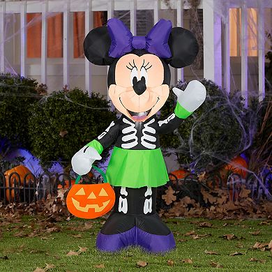 Disney's Minnie Mouse in Skeleton Costume Halloween Inflatable Outdoor ...