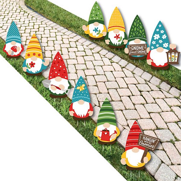 Big Dot of Happiness Garden Gnomes - Lawn Decor - Outdoor Forest Gnome ...