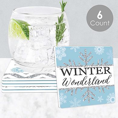 Big Dot Of Happiness Winter Wonderland - Snowflake Holiday Party Decor - Drink Coasters 6 Ct