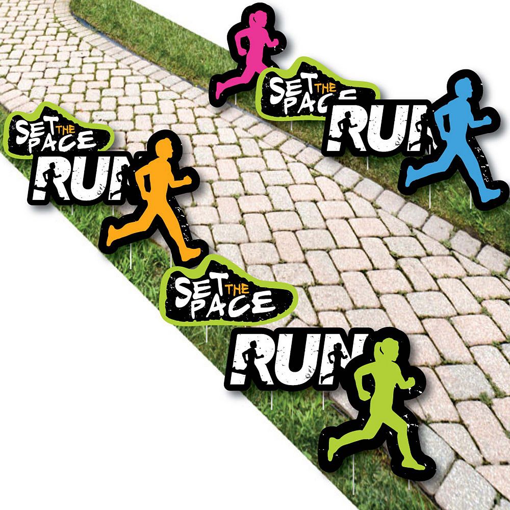 Big Dot of Happiness Set the Pace - Running - Lawn Decor - Outdoor ...