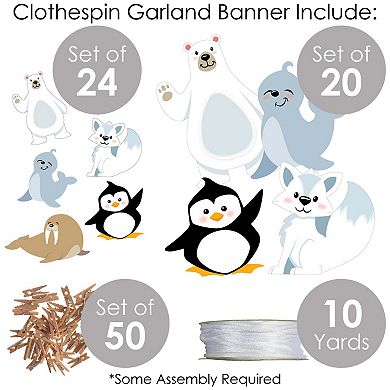 Big Dot Of Happiness Arctic Polar Animals - Party Diy Decor Clothespin ...